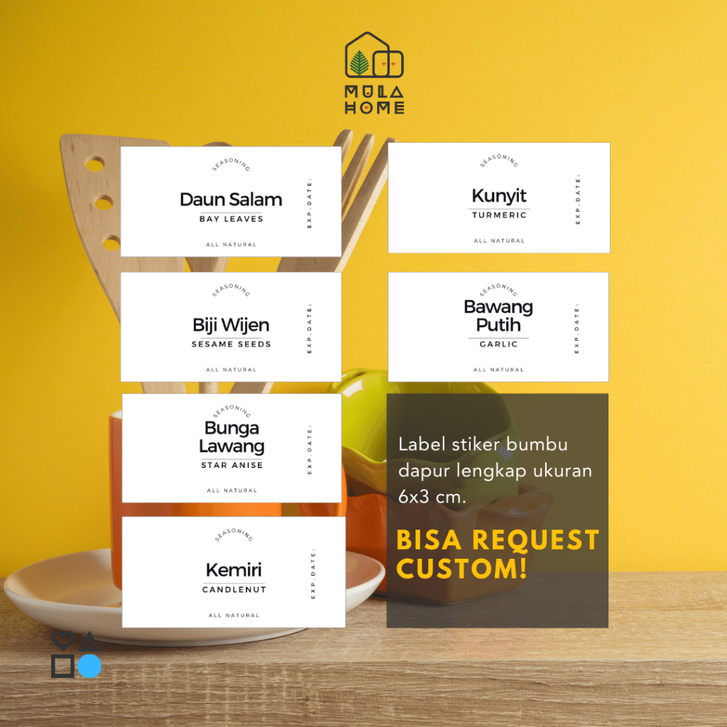 Jual AN05 LABEL STICKER KITCHEN SPICE Stiker Bumbu Dapur Minimalis ...