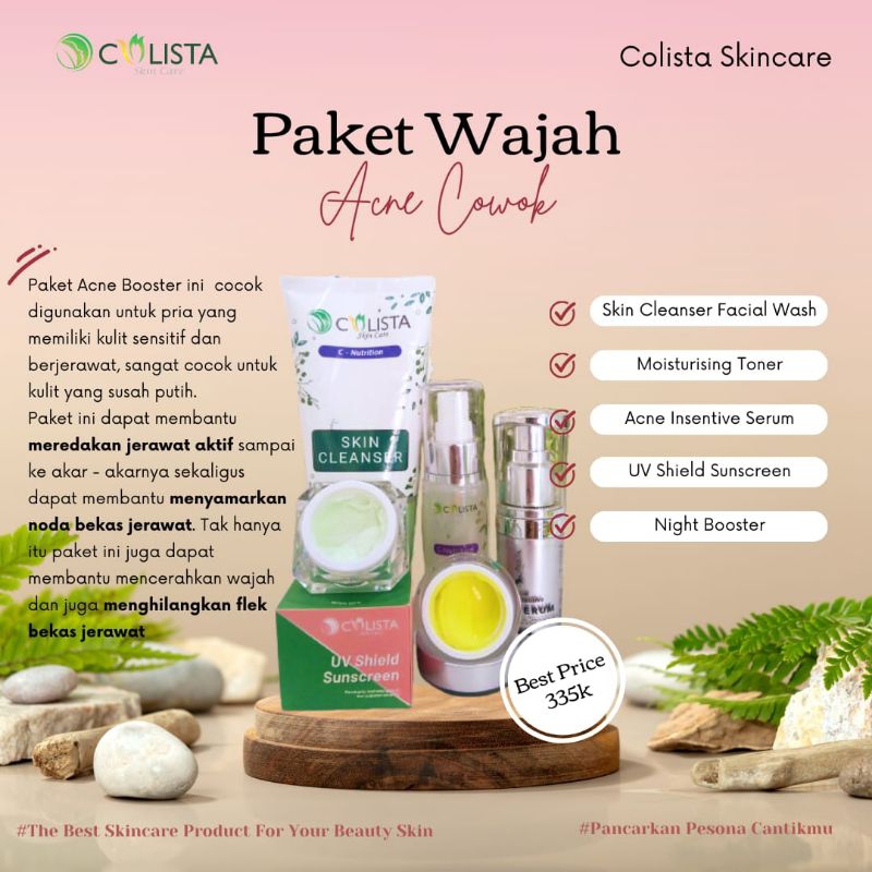 Jual COLISTA SKINCARE PAKET ACNE COWOK (ORI 100% BPOM & KEMASAN BARU ...