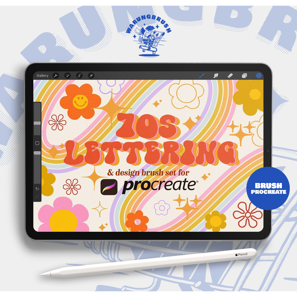 Jual 70s Lettering Procreate Brushes BP00442 | Shopee Indonesia