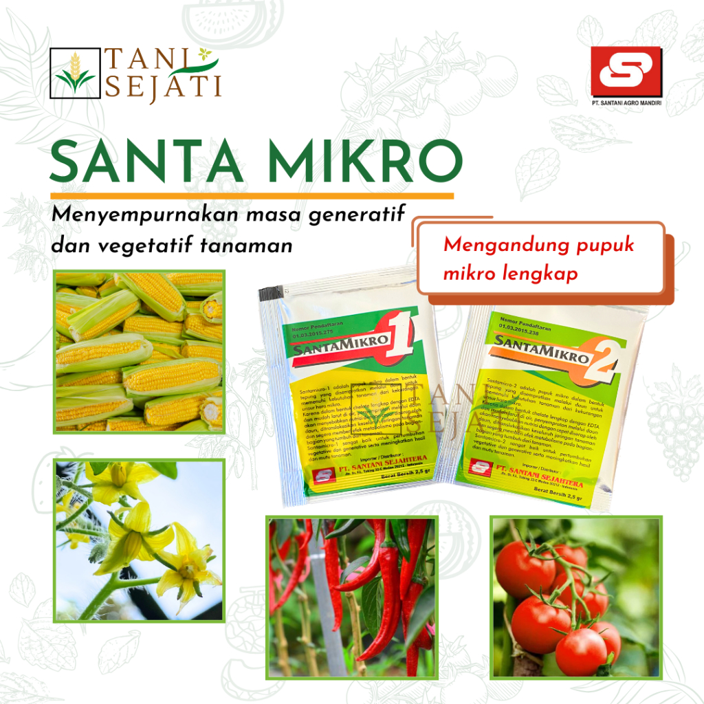 Jual Pupuk Mikro Santamikro 2,5 gram penyubur tanaman pelebat buah ...