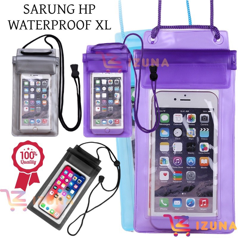 Jual WATERPROOF HANDPHONE CASE SIZE XL / PELINDUNG HP ANTI AIR | Shopee ...