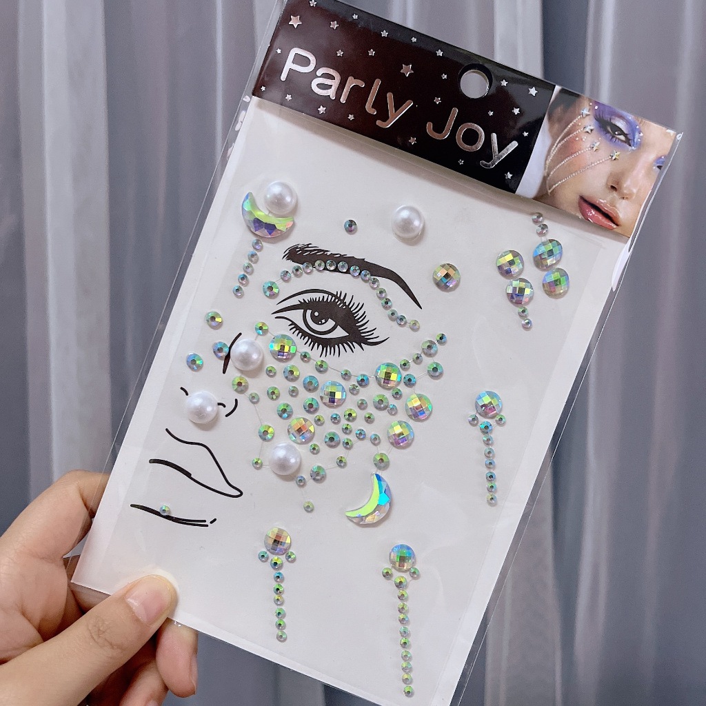 Jual Rhinestones 3D Face Sticker / Crystal Diamonds Stiker Kristal ...