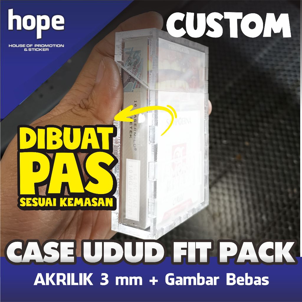 Jual Kotak Rokok Fit Dengan Kemasan - Akrilik - 3mm - Custom Teks ...