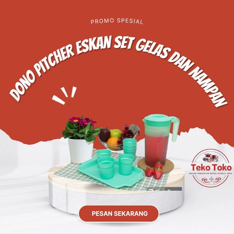 Jual Dono Pitcher Eskan Set Gelas Nampan Murah | Shopee Indonesia