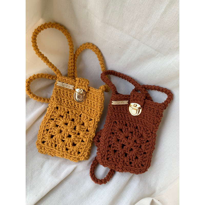 Jual Handmade tas Hp/ crochet phone bag/ tas rajut HP | Shopee Indonesia