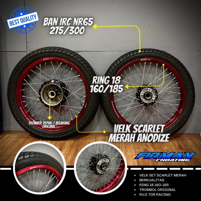 Jual VELK SET VELG SET BAN RX KING RXS SCARLET WR MERAH RING 18 160/D ...