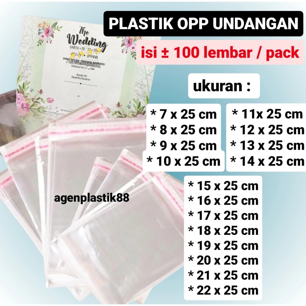 Jual Plastik OPP Undangan All Size – Plastik Bening Seal untuk Undangan | Isi 100 Lembar ...