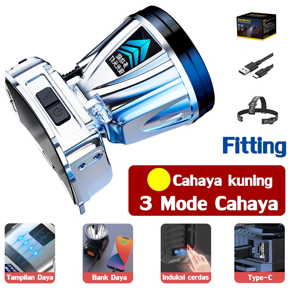 Jual Senter Kepala Menyala 10.000 meter Sama seperti pada siang hari ...