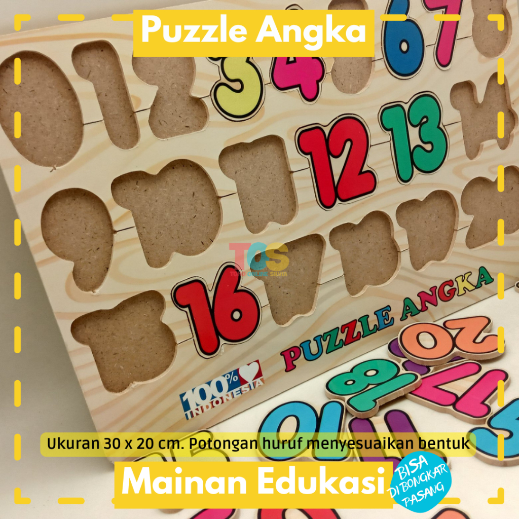 Jual Puzzle Angka Mainan Edukasi Anak Kayu Huruf Abjad ABC 123 Hijaiyah ...