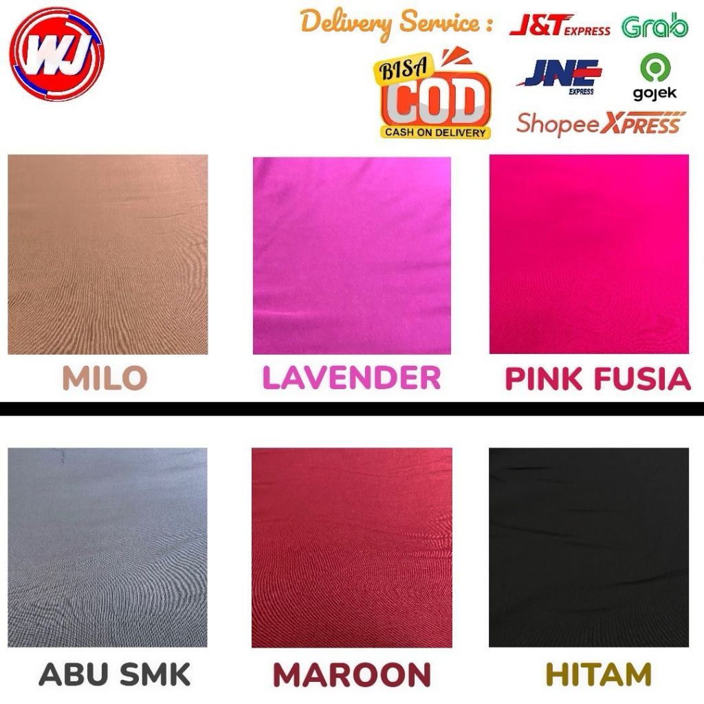 Jual MATERIAL KAIN POLOS WARNA-BAHAN RAYON 1 - 24M - 48M | Shopee Indonesia