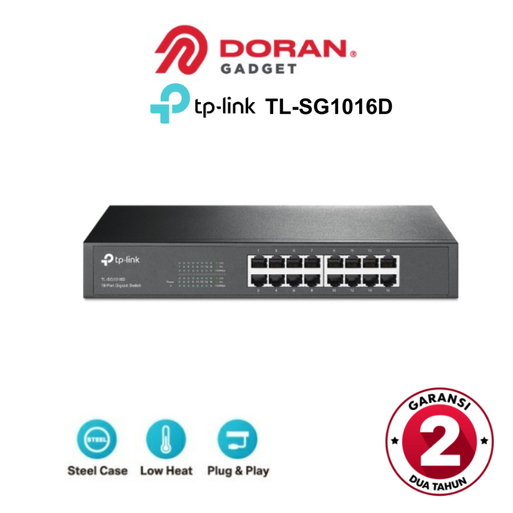 Jual TP-Link TL-SG1016D TPLINK 16 Port Gigabit Desktop/Rackmount Switch ...