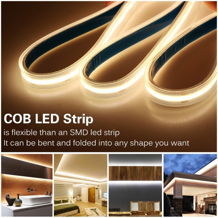 Jual LED Strip COB 5 Meter 24 Volt Lampu LED Drop Ceiling DC 24 Volt ...