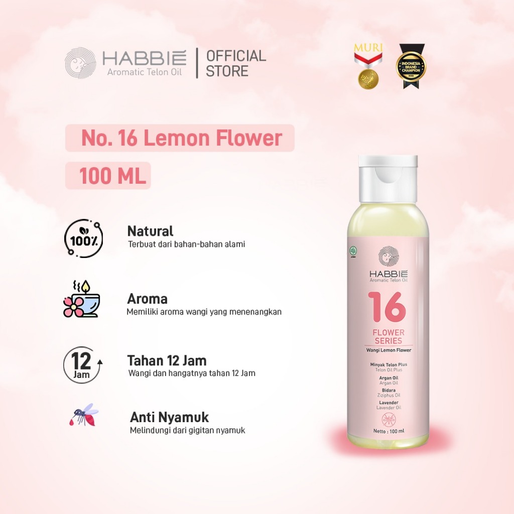 Jual Habbie Aromatic Minyak Telon 16. Lemon Flower 100ml | Shopee Indonesia