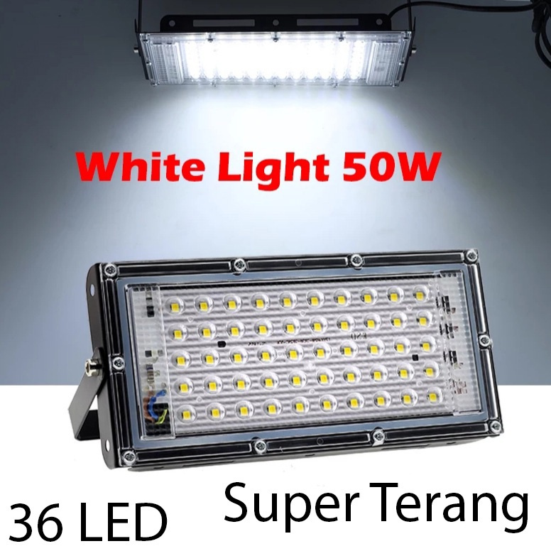 Jual LAMPU SOROT LED 50W + SAKLAR ON OFF / LAMPU TEMBAK LED 50 WATT SIAP PAKAI | Shopee Indonesia