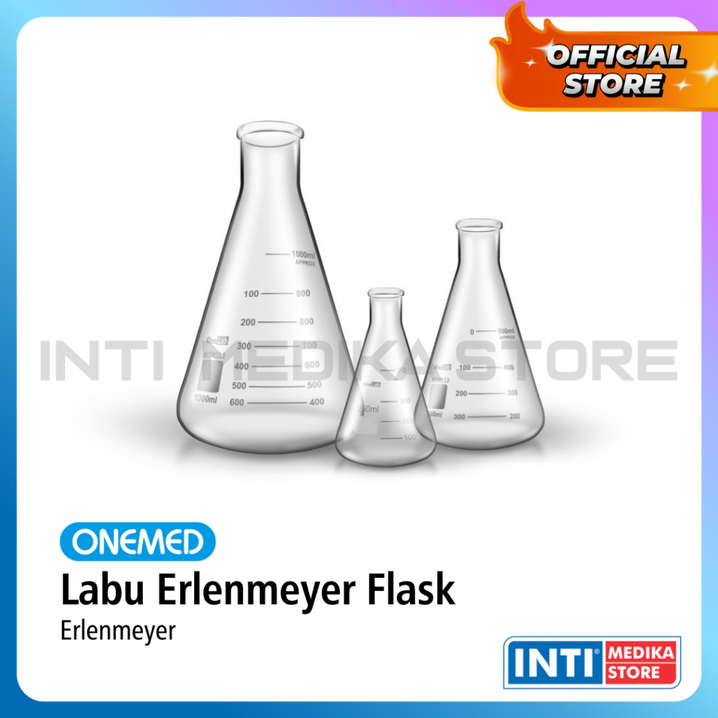 Jual ONEMED - Labu Erlenmeyer Flask 100ml 250ml 500ml 1000ml OneLab ...