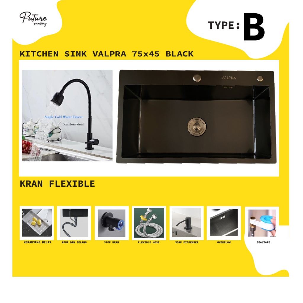 Jual Kitchen Sink 7545 Full Stainless Steel 304 / Bak Cuci Piring 1 ...
