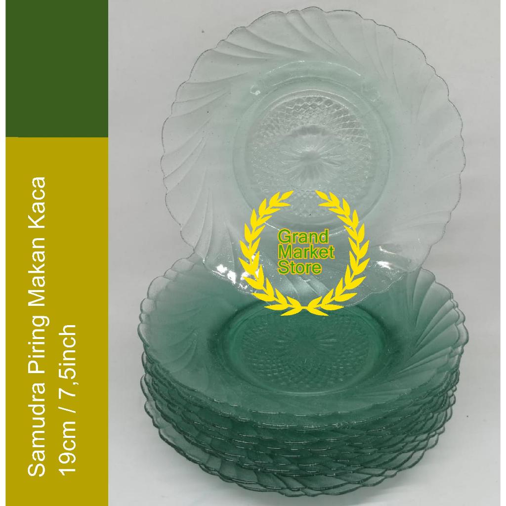 Jual Samudra Piring Makan Kaca Bening Beling tebal 19cm Piring Kaca 7 ...