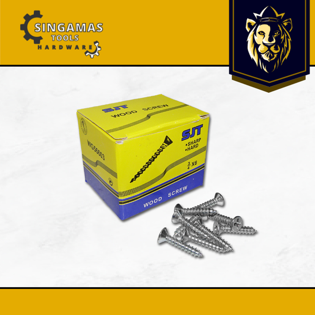 Jual SJT Sekrup Kayu 3/4" x 6mm - Wood Screws - per Box | Shopee Indonesia