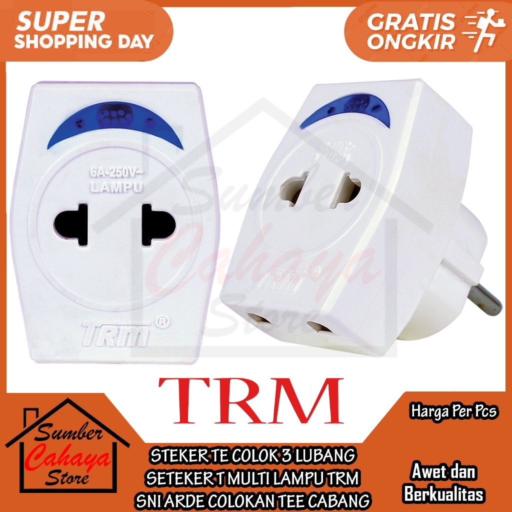 Jual Tofuda Steker Tee T-107 Multi 3 Socket Seteker Te Colok 3 Lubang ...