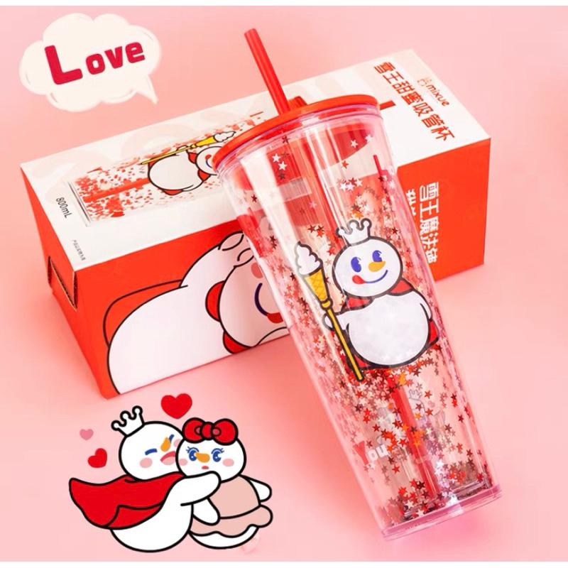 Jual Botol Tumbler Mixue 2 Layer Merah Manik 800ML Merchandise Mixue ...