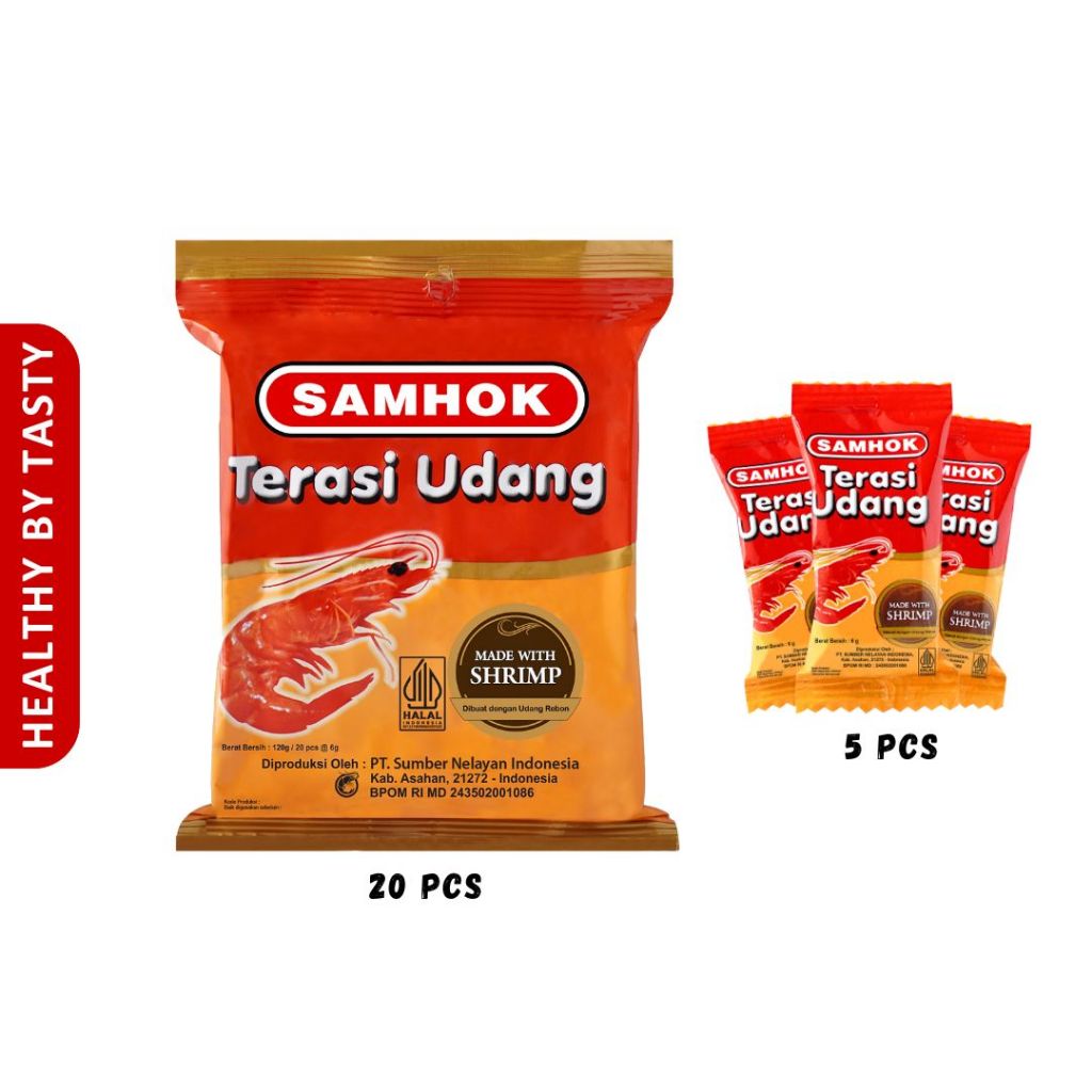 Jual Terasi Udang Samhok 1 Pack isi 20 x 6 gr Terasi Samhok Sachetan ...