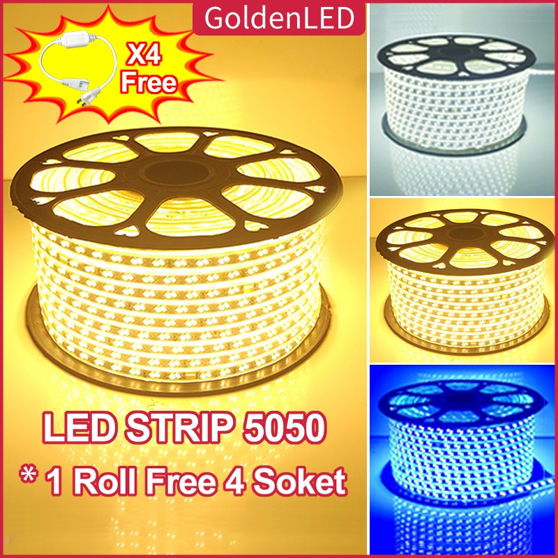 Jual Golden LED LAMPU LED STRIP AC 220V METERAN / PAKET 100M LAMPU LED ...