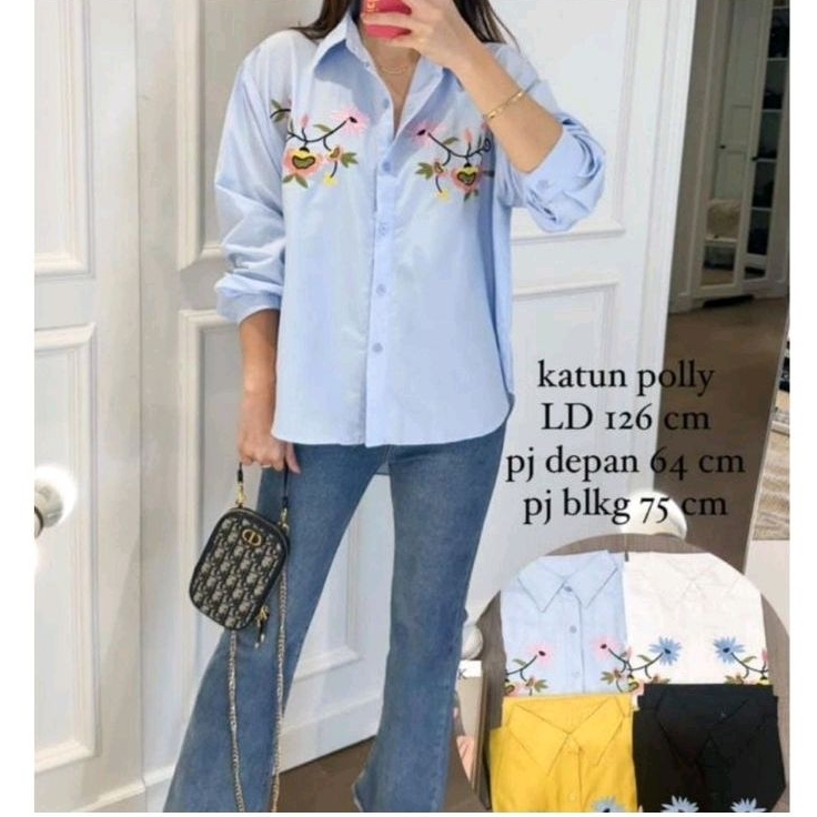 Jual Kemeja Bordir Wanita Oversize | Shopee Indonesia
