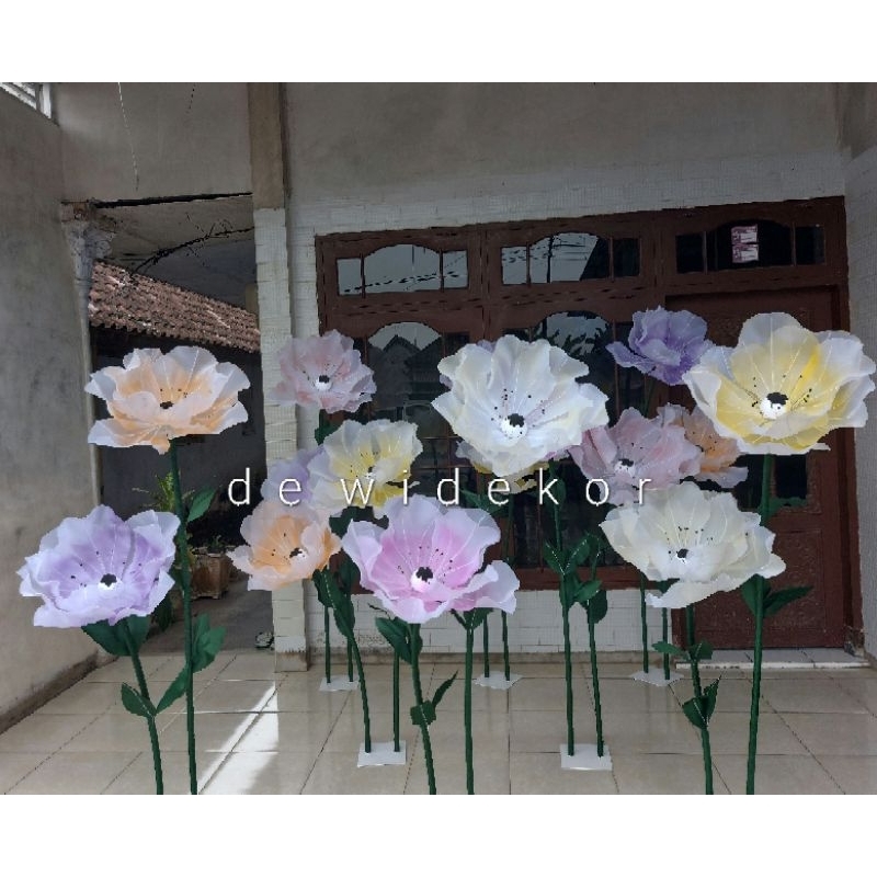 Jual standing bunga dekorasi giant flower bunga dekor bunga poppy ...