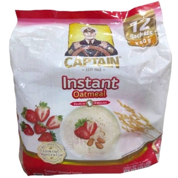 Jual Captain Oats instant oatmeal 12sachet x 40gr No Sugar tanpa gula ...