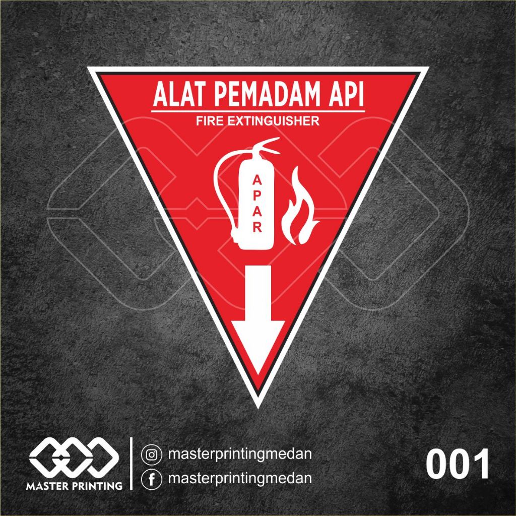 Jual 001 - Stiker APAR (Alat Pemadam Api Ringan), Sticker Vinyl, Tahan ...