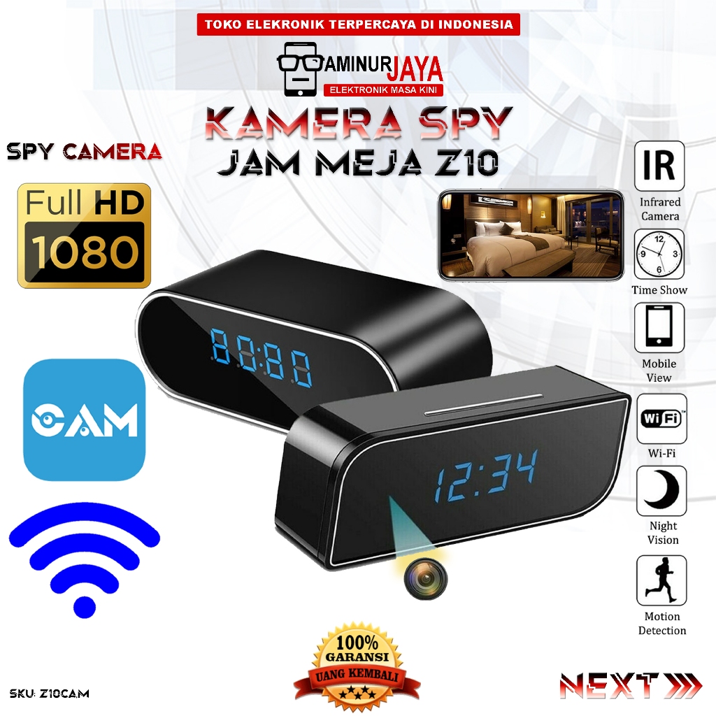 Jual Spy IP Camera Jam Meja Z10 Full HD 1080P Wifi Infrared Jaringan ...