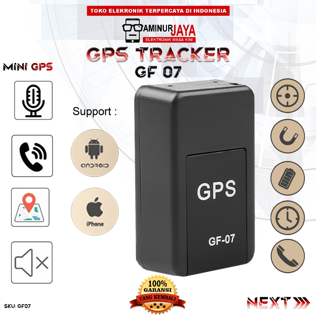Jual GPS Tracker GF07 Alat Tracker Lokasi Jps Motor Record Suara Jarak ...