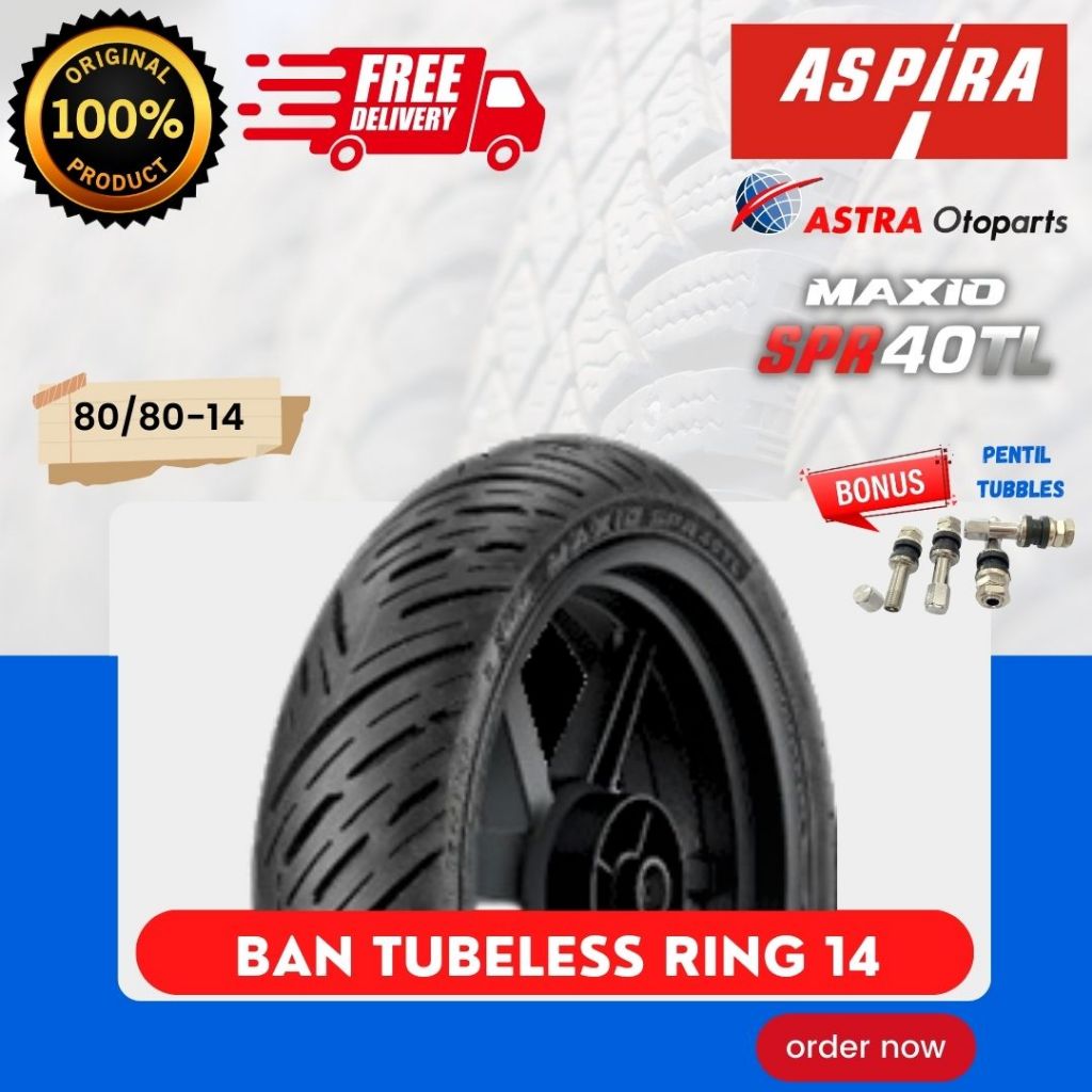 Jual [READY COD] BAN ASPIRA TUBELESS / BAN TUBLES ASPIRA MAXIO SPR40 TL ...