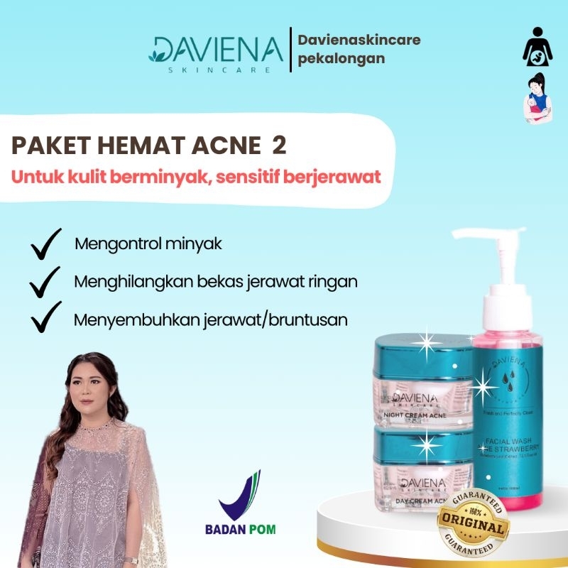 Jual Paket hemat acne 2 daviena skincare | Daviena paket hemat acne 2 | Daviena acne | Daviena ...