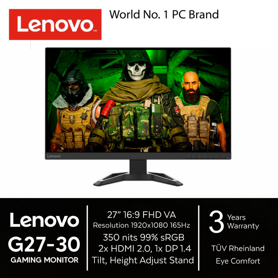 Jual Monitor LED LENOVO G27-30 VA 27inch 165hz 1ms FHD 1080p Freesync ...