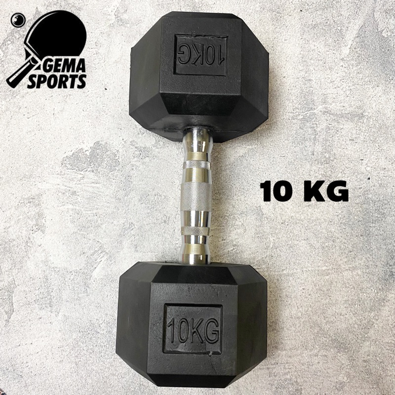 Jual dumble barbel rubber hexagonal ROX 10 kg | Shopee Indonesia