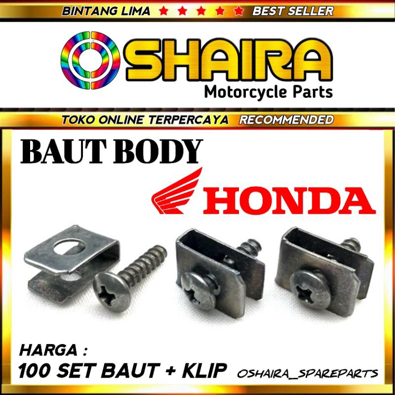 Jual ISI 100 SET BAUT + KLIP/BAUT BATOK/BAUT BODY MOTOR/BAUT MOTOR/BAUT ...