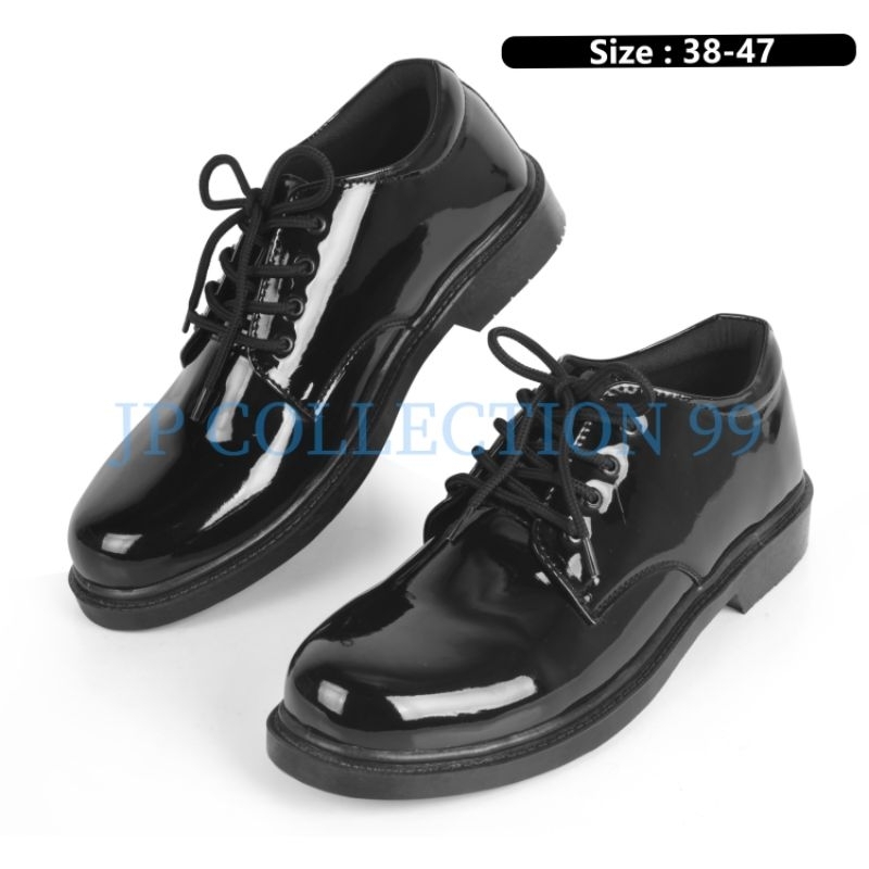 Jual 38-47 Sepatu pdh pria pendek tali 4 pentopel dinas kantor hitam ...