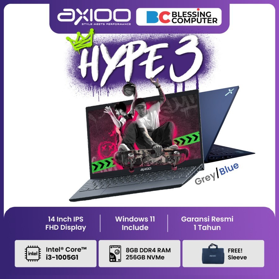 Jual AXIOO Mybook HYPE 3 Core i3 1005G1 8GB 256GB W11 - Blue | Shopee ...
