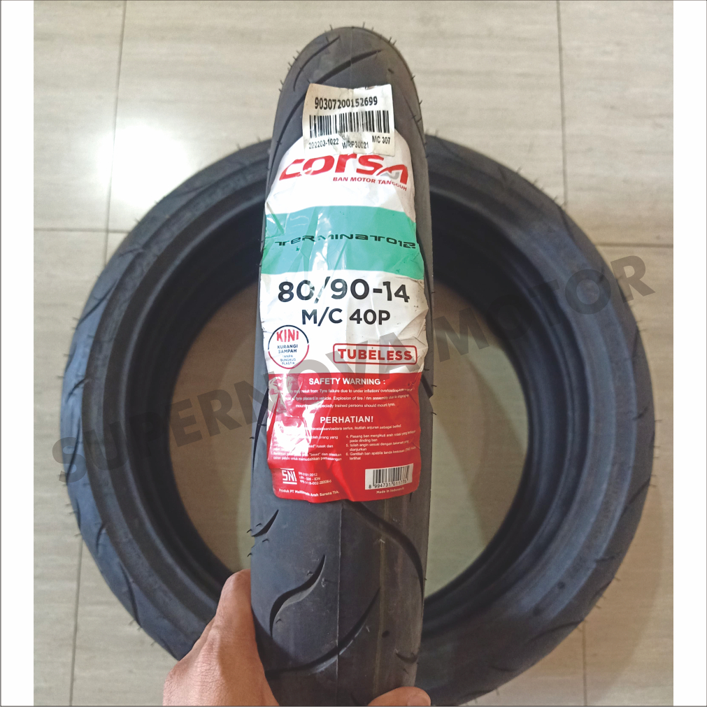Jual BAN LUAR CORSA 80/90-14 TERMINATOR BAN LUAR MOTOR MATIC RING 14 ...