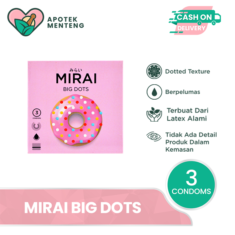 Jual Kondom Mirai Big Dots 3 Pcs - Tekstur Berbintik Lebih Besar dan Lebar | Shopee Indonesia