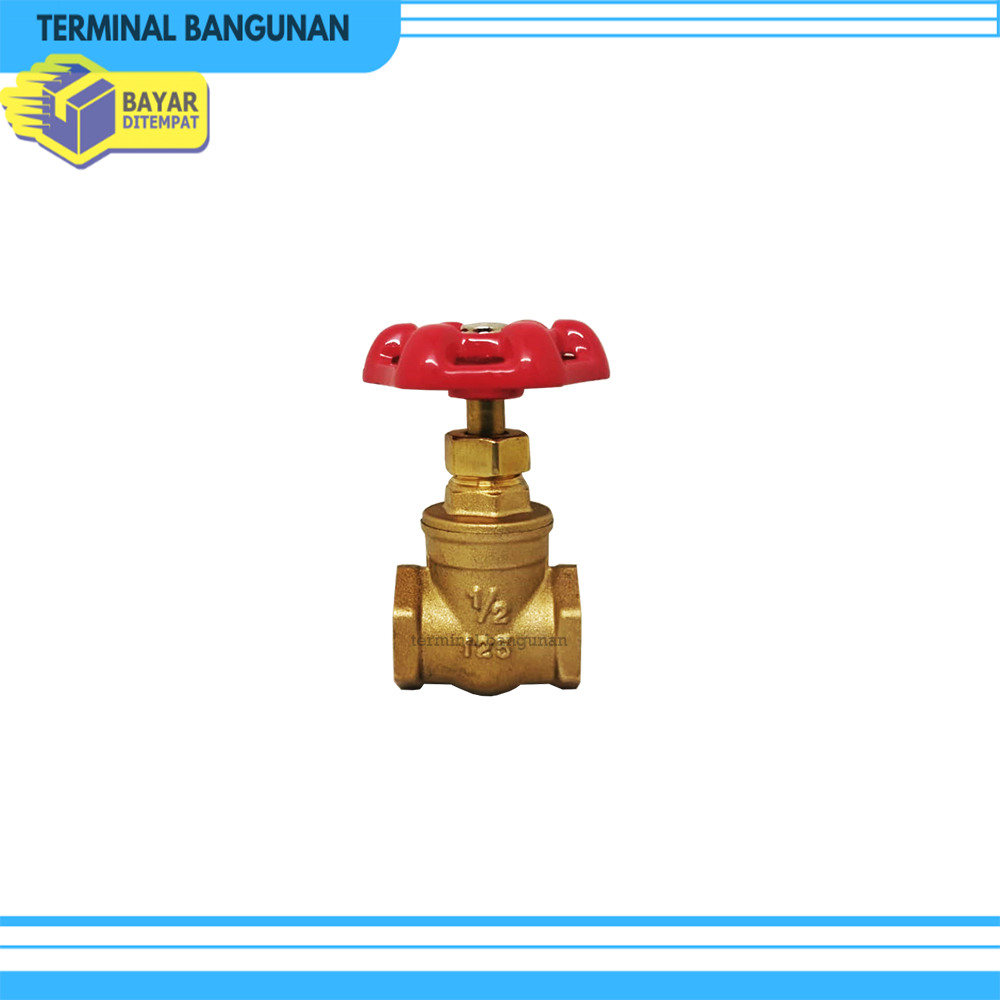Jual Gate Valve Kuningan Bonuci Stop Kran 1/2 Inch Drat Dalam Model Putar | Shopee Indonesia