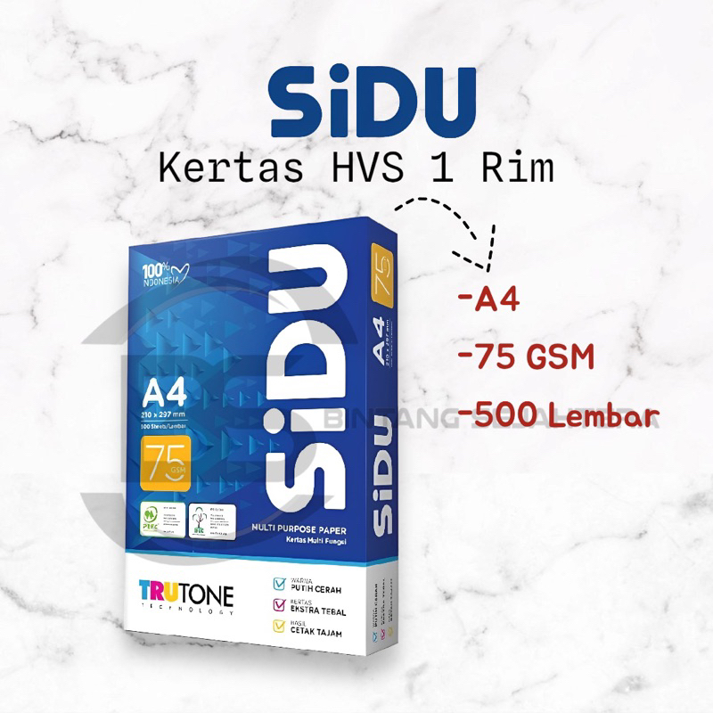 Jual Kertas HVS SIDU 75 gram Ukuran A4 | Shopee Indonesia