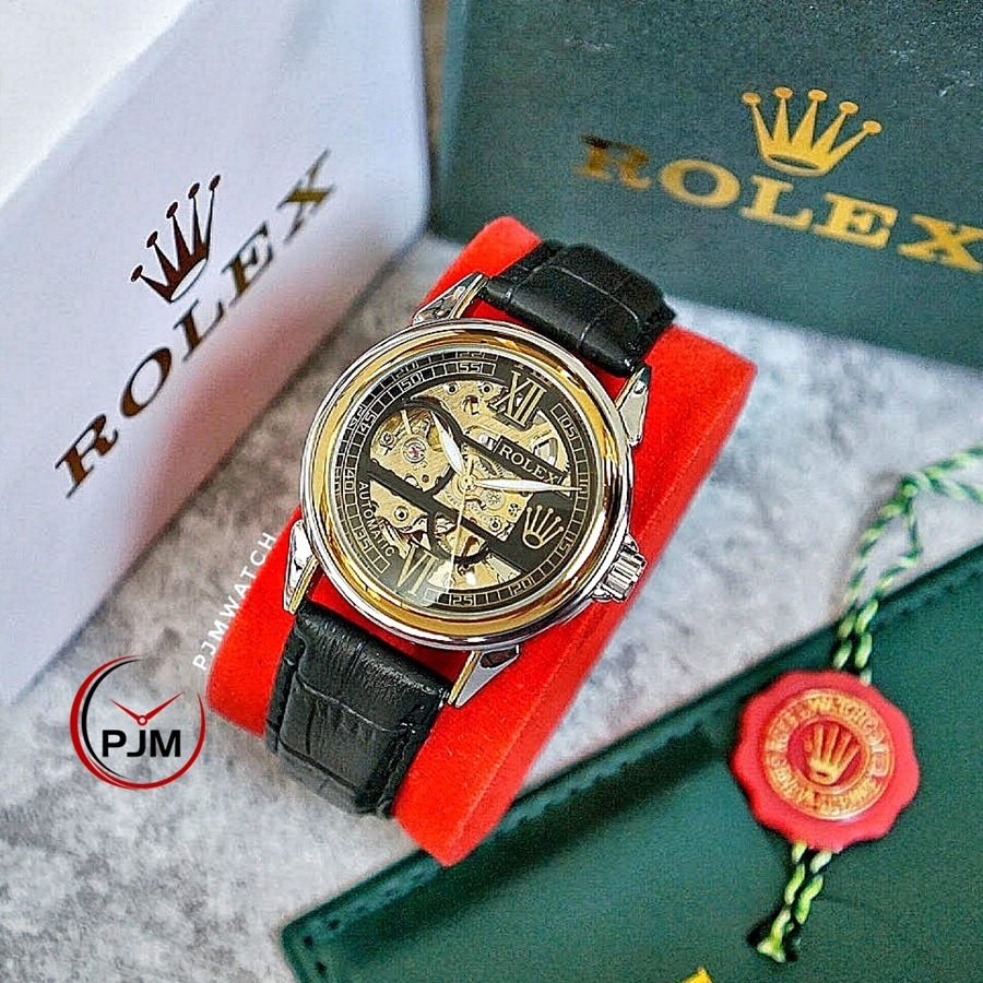 Jual Jam Tangan ROLEX OTOMATIS Tali Kulit Transparan | Automatic Matic ...