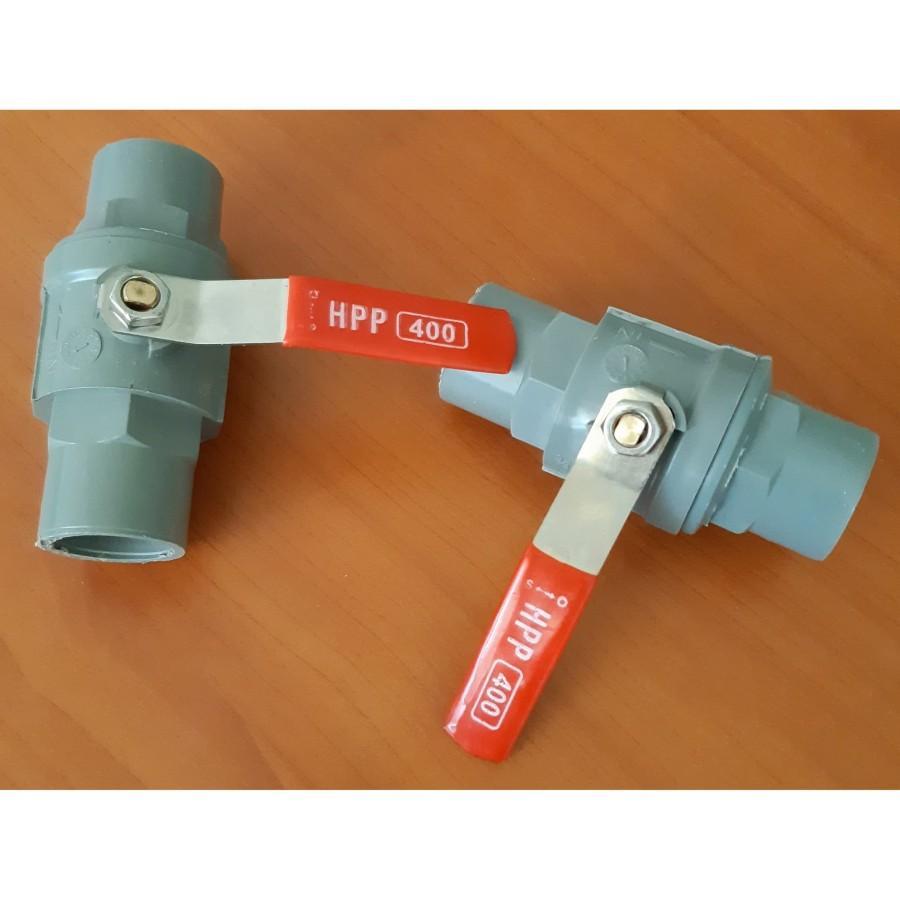 Jual BALL VALVE / STOP PVC GAGANG STAINLESS HPP 1/2 dan 3/4 INCH | Shopee Indonesia