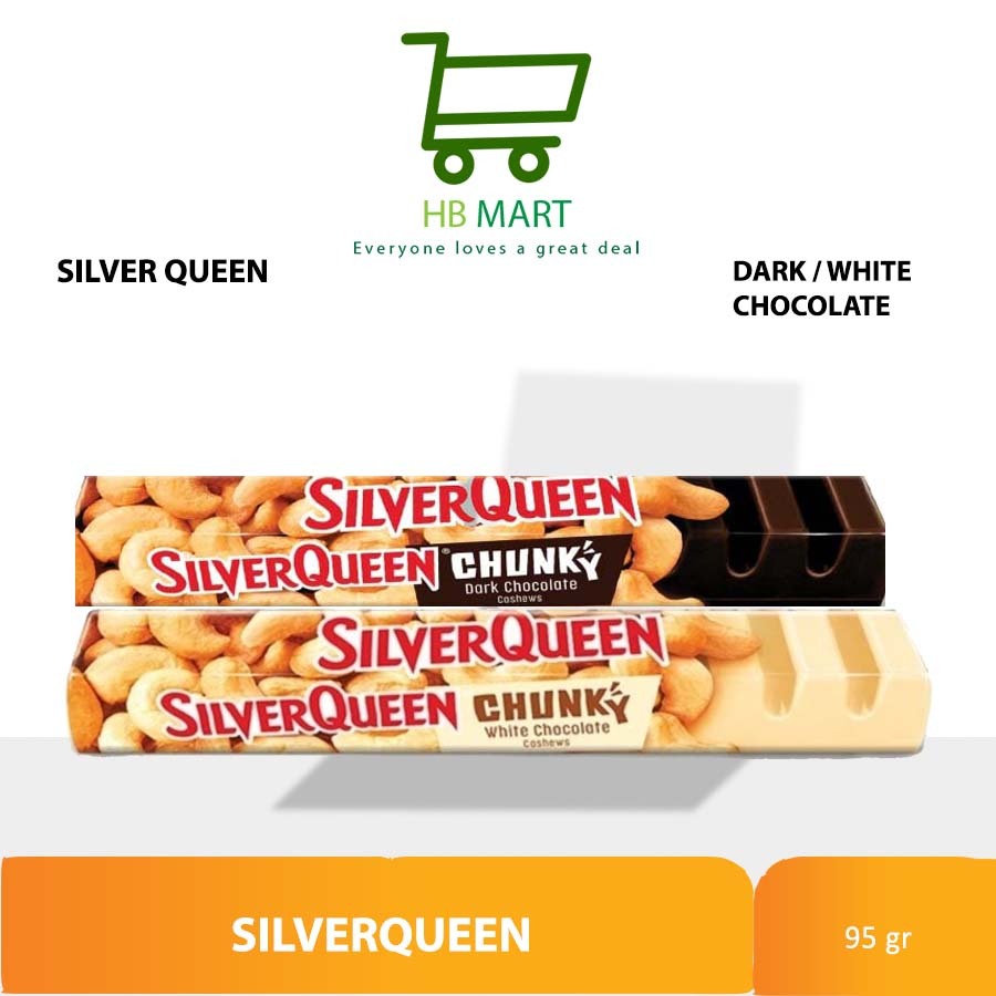 Jual SILVER QUEEN CASHEW DARK / WHITE CHOCOLATE CHUNKY BAR 95GR ...