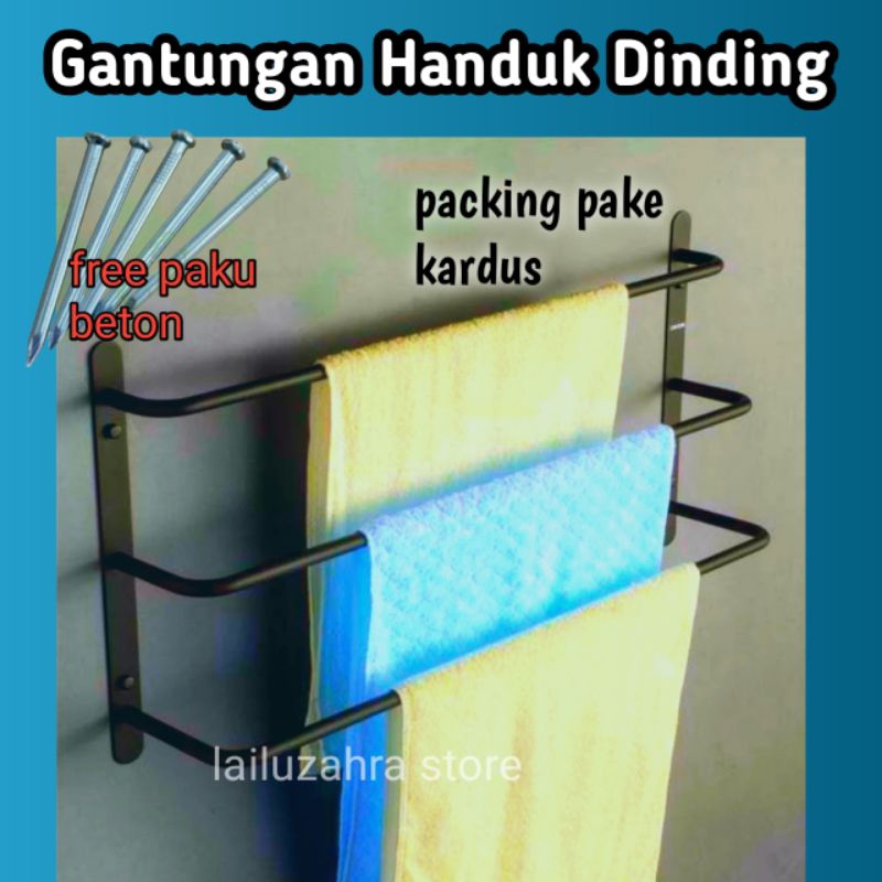 Jual gantungan handuk 1 dan 3 susun tempel dinding dan gantungan baju ...