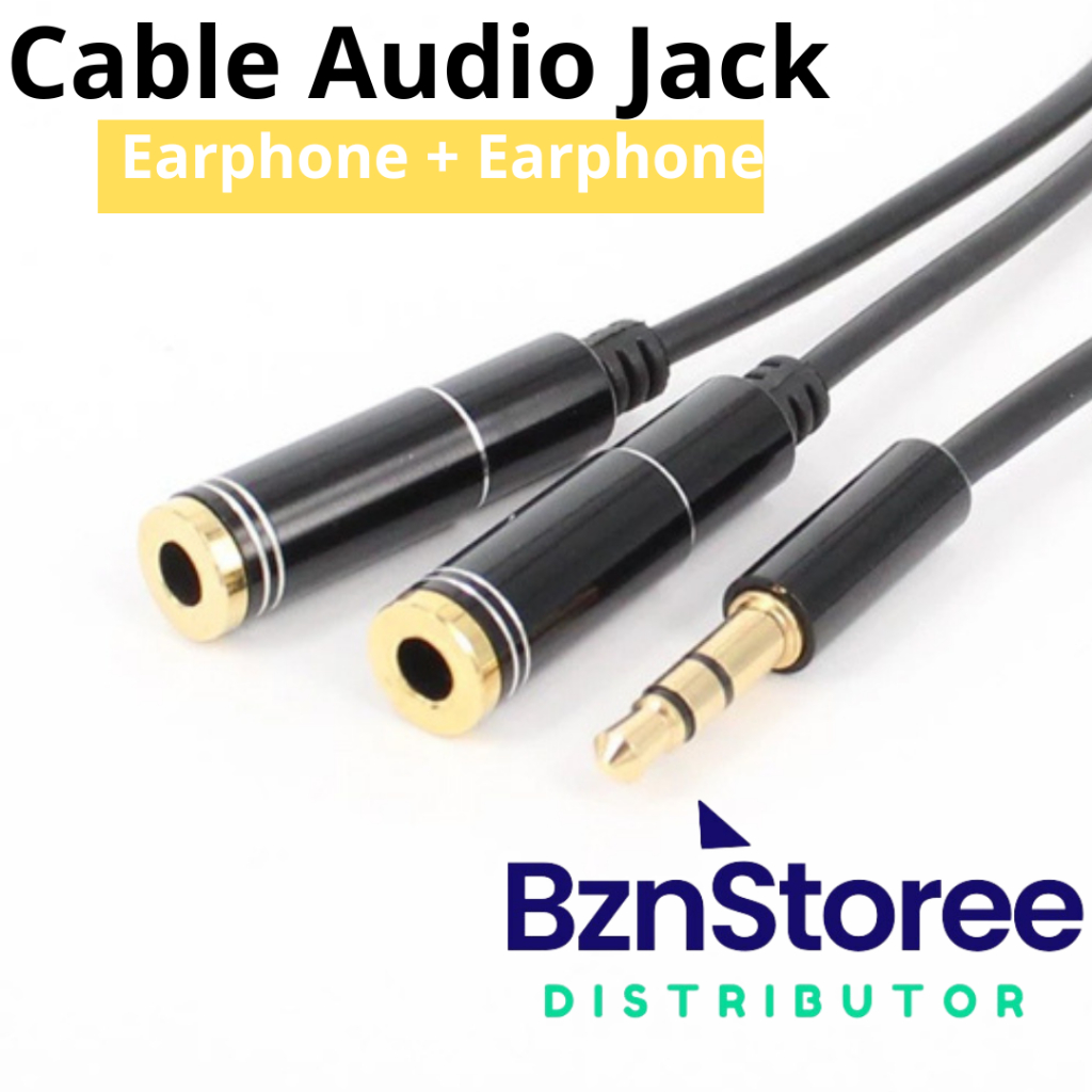 Jual Kabel Aux Audio Splitter 3.5mm Male to 2 Female /Aux to HF HF ...