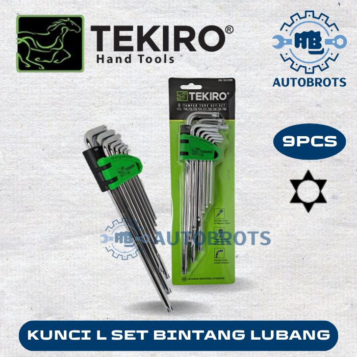 Jual TEKIRO Kunci L SET Bintang Lubang 9PCS / Tamper Torx Key SET HK-TA1206 | Shopee Indonesia