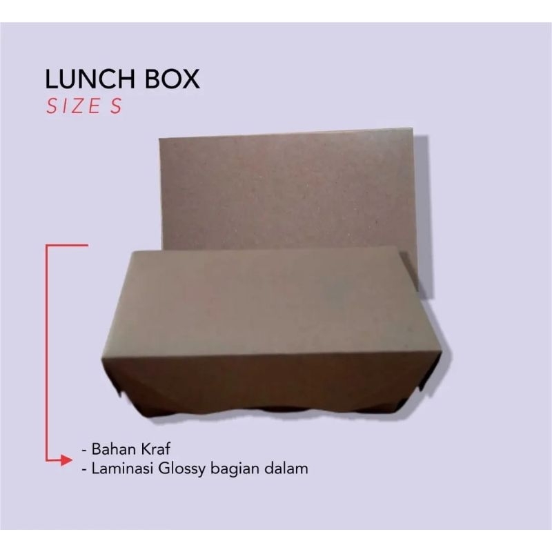 Jual dus lunch box S/kraft paper laminasi kotak makanan | Shopee Indonesia